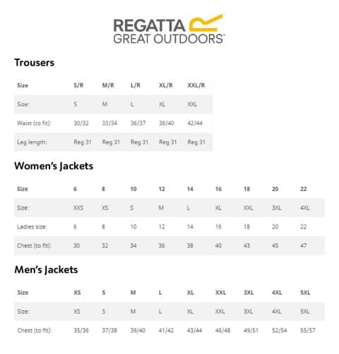 Size Guides - Workwear Online